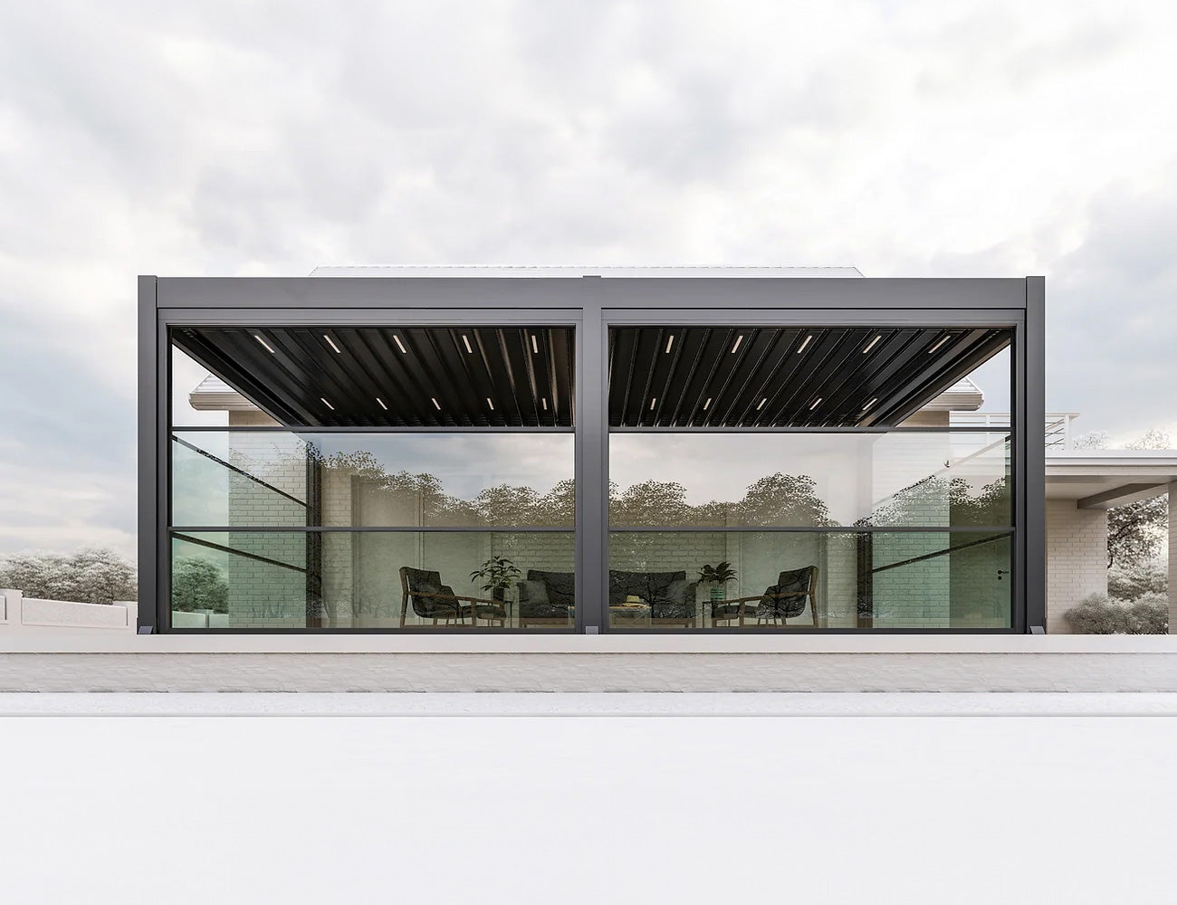 Mediterranean Motorised Vertical Lift Window - Luxi Living