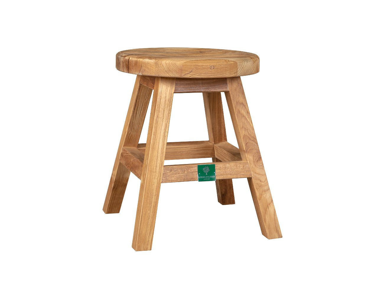 Teak Outdoor Round Stool - Luxi Living